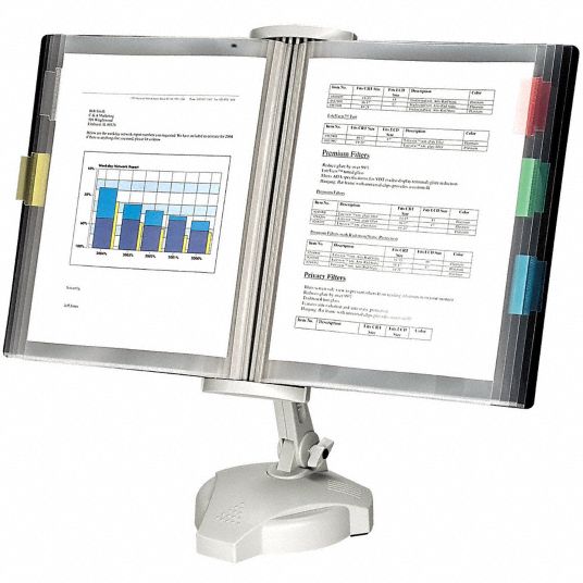 FELLOWES, Desktop Mount, 18 5/8 in Ht, Document Display Kit - 22W835 ...