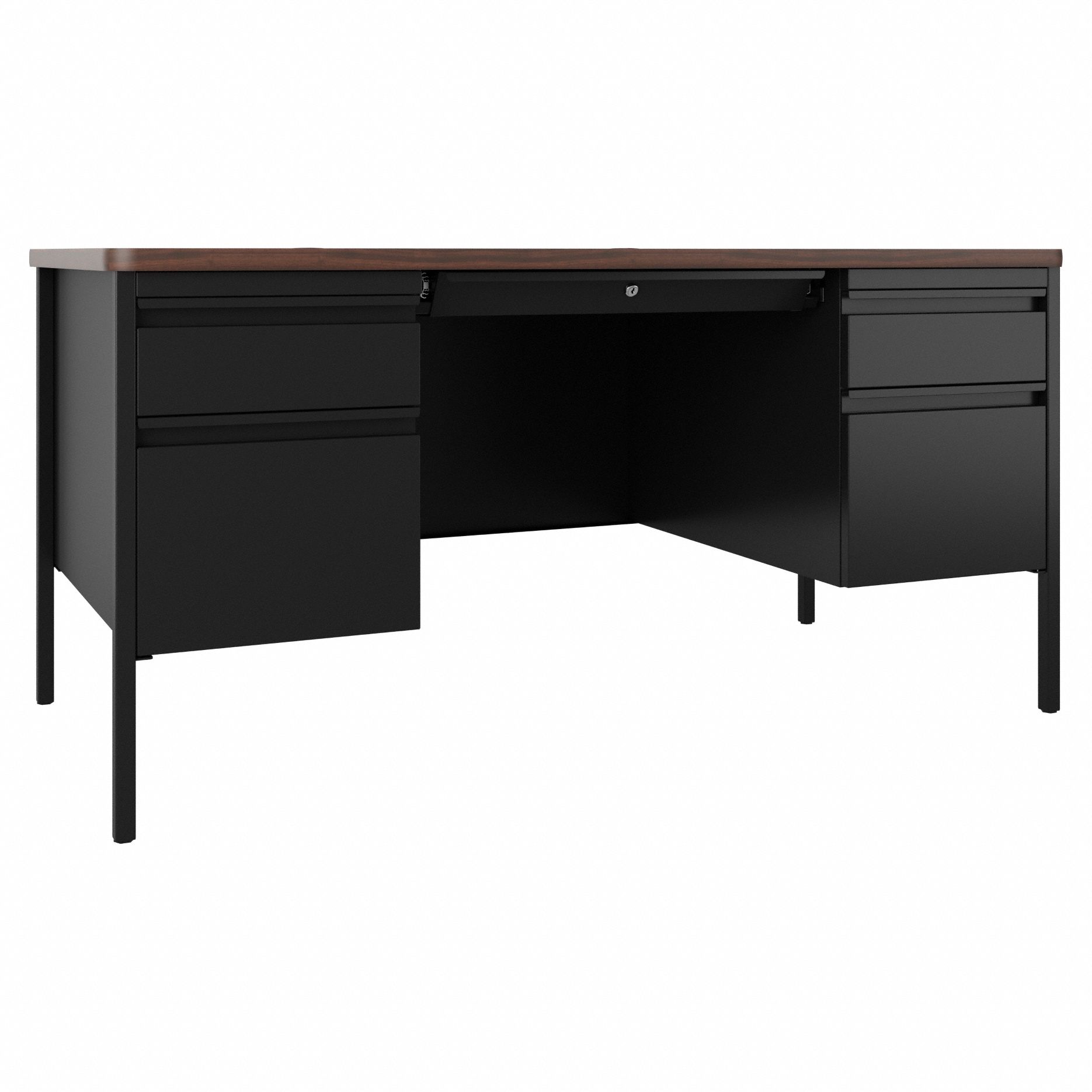 HIRSH, Particle Board, Black Matrix/Walnut, Office Desk - 760C05|22654 ...