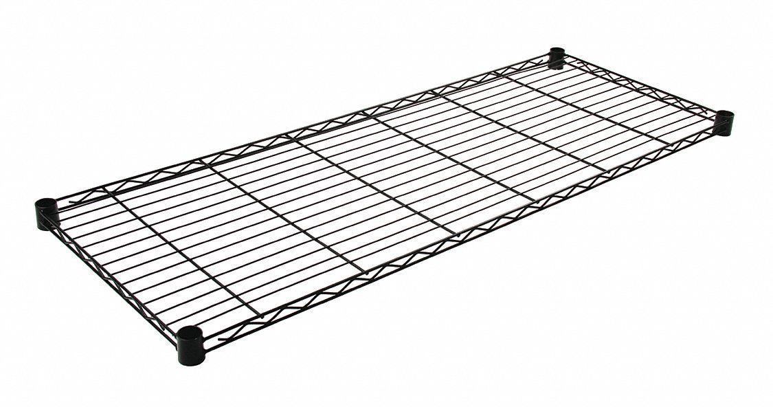 QUANTUM STORAGE SYSTEMS, Wire Shelf,24" Wx48" L Shelf,Black Epoxy ...