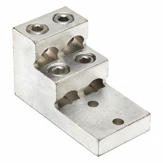 BURNDY Mechanical Connector: 4 Conductors, Aluminum, 3/8 in Stud Size ...