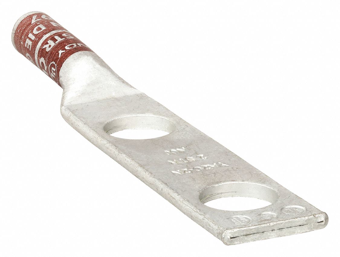 2 AWG Max Wire Size, 1/2 in Stud Size, Two-Hole Lug Compression ...
