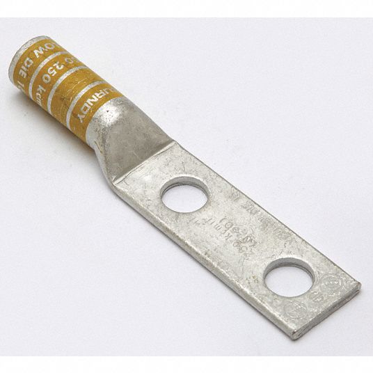 BURNDY Two-Hole Lug Compression Connector, Straight Barrel, Cable Size ...