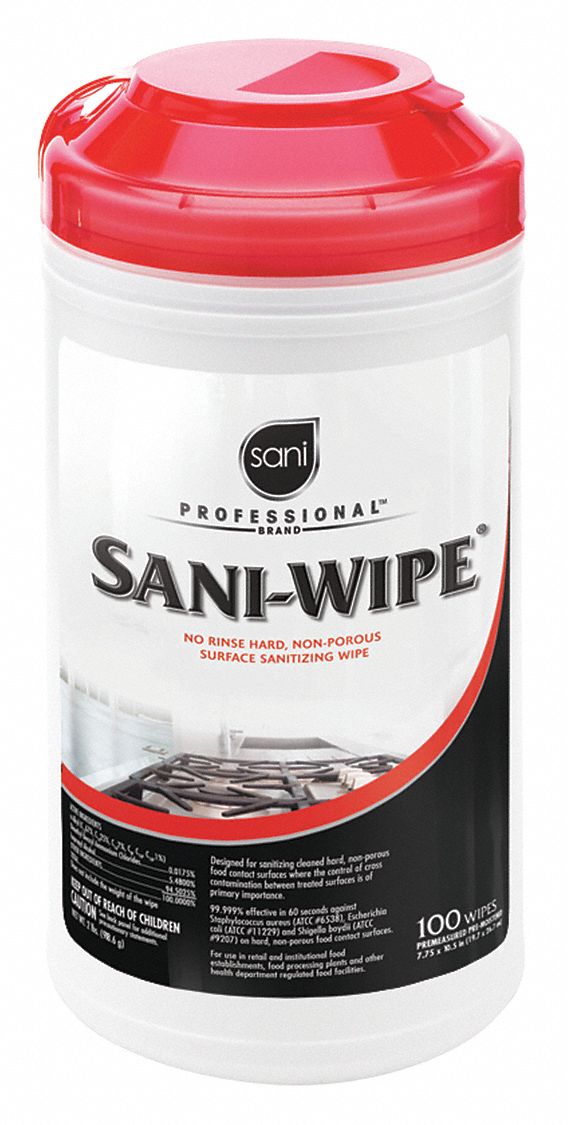 SANI PROFESSIONAL, Canister, 100 ct Container Size, Disinfecting Wipes ...