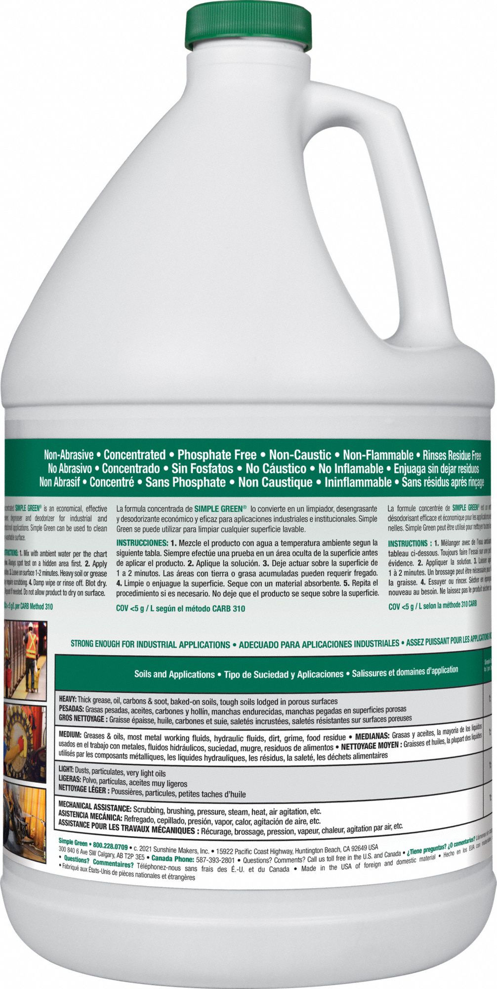 SIMPLE GREEN Cleaner/Degreaser: Water Based, Jug, 1 gal Container Size ...