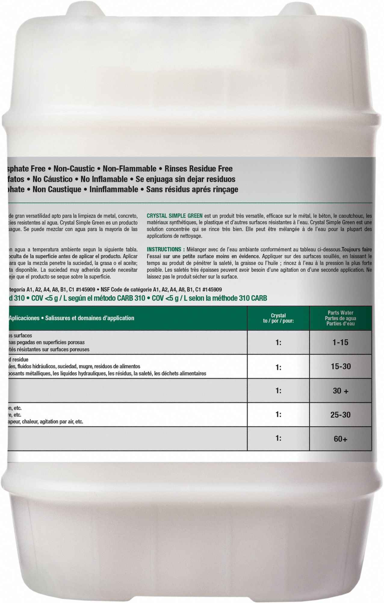 SIMPLE GREEN Cleaner/Degreaser: Water Based, Bucket, 5 gal Container ...