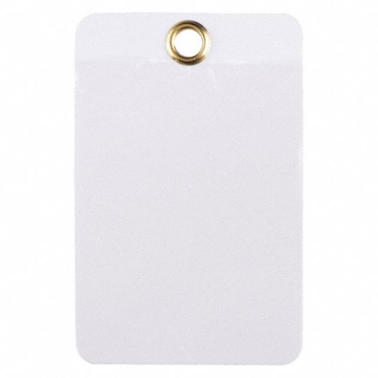 Blank Tag, Polyester/PE Label, Height: 5 in, Width: 3 1/4 in - Grainger