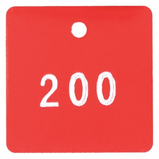 Plastic, 101-200, Numbered Tag - 22CN38|22CN38 - Grainger