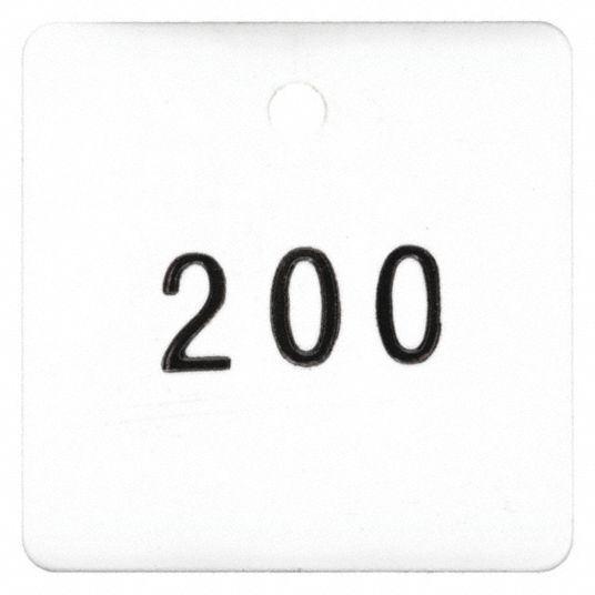Plastic, 101-200, Numbered Tag - 22CN47|22CN47 - Grainger
