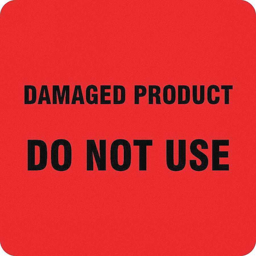 ACCUFORM SIGNS LABELS, DAMAGED PRODUCT D, RED AND BLACK, 4 X 4 IN ...