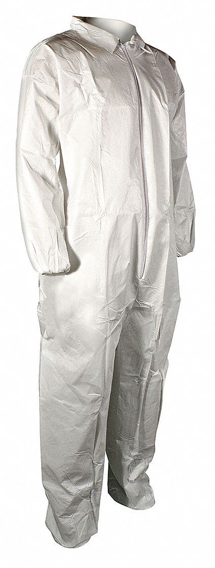 CELLUCAP, 4XL, Spunbonded Polypropylene, Collared Disposable Coveralls ...