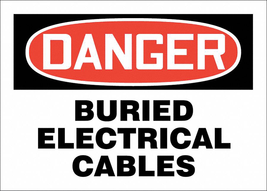 Safety Sign, Buried Electrical Cables, Sign Header Danger, Aluminum, 10 ...