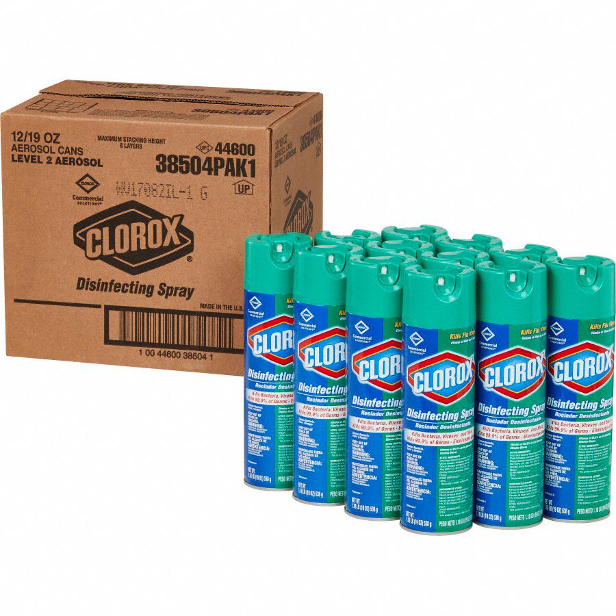 CLOROX Disinfectant Spray: Aerosol Spray Can, 19 oz Container Size ...