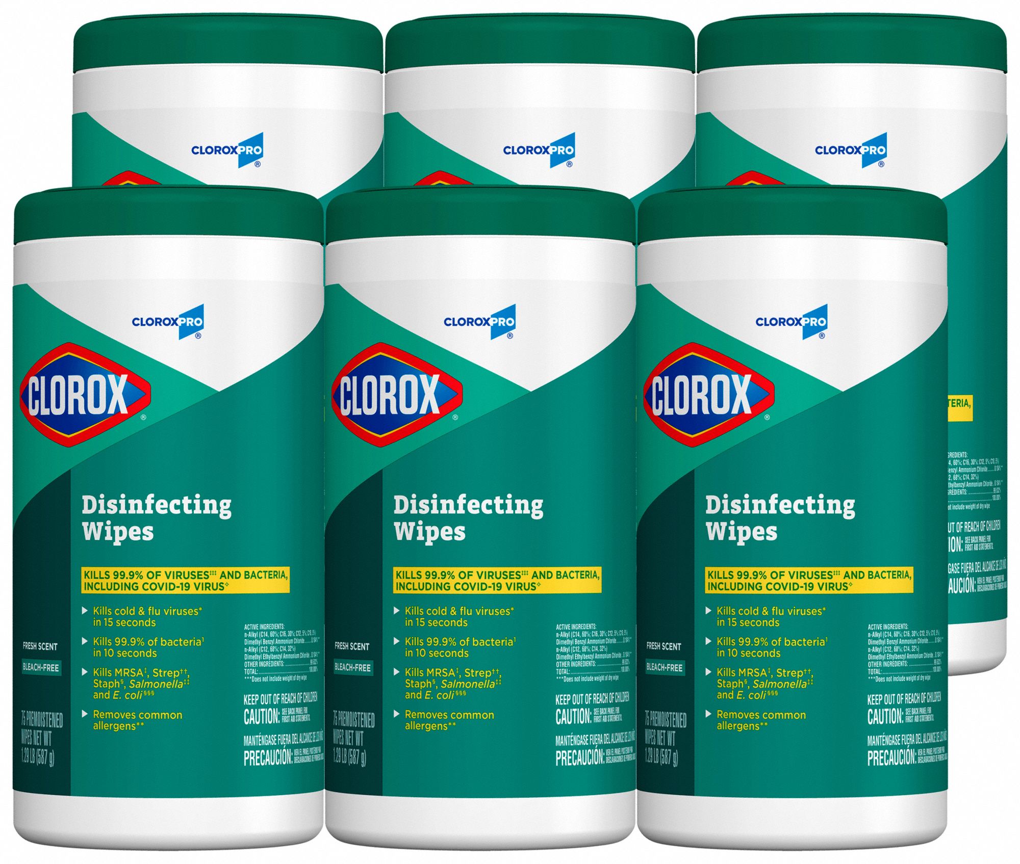 CLOROX Disinfecting Wipes: Canister, 75 ct Container Size, Ready to Use ...