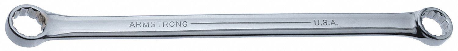 Double Box End Wrench, Alloy Steel, Chrome, Head Size 3/8 in x 7/16 in ...