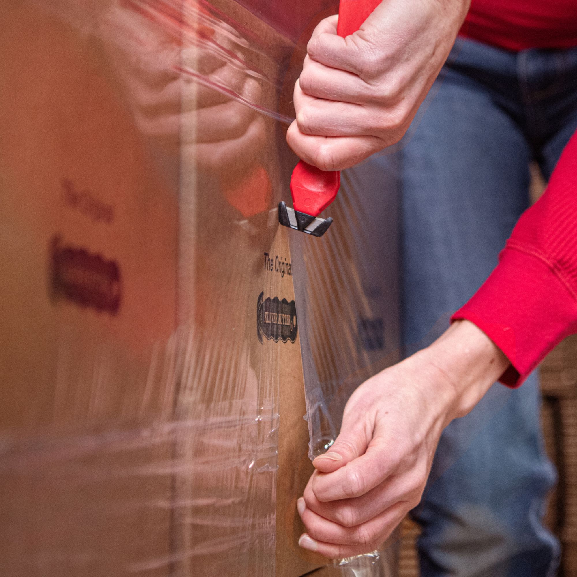 KLEVER Hook-Style Safety Cutter: 6 1/2 in Overall Lg, Straight Handle ...