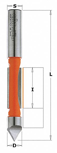 CMT Flush Trim Profile Router Bit: 3/8 in Cutter Dia., 1 in Lg of Cut ...