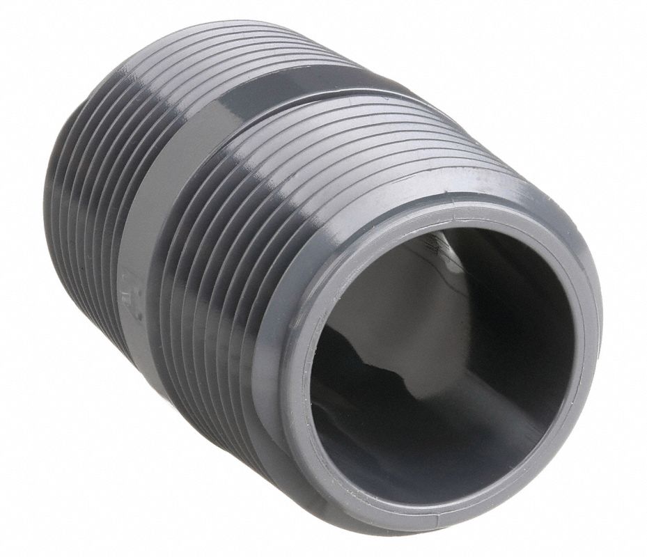 APPROVED VENDOR Niple para Tubería , 2" L , Gris , Cédula 80 - Tubos y ...