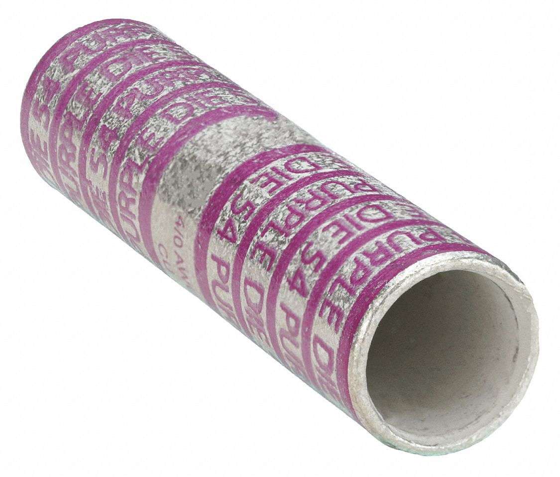 POWER FIRST, 4/0 AWG Wire Size, Purple Code, Open Barrel Splice ...