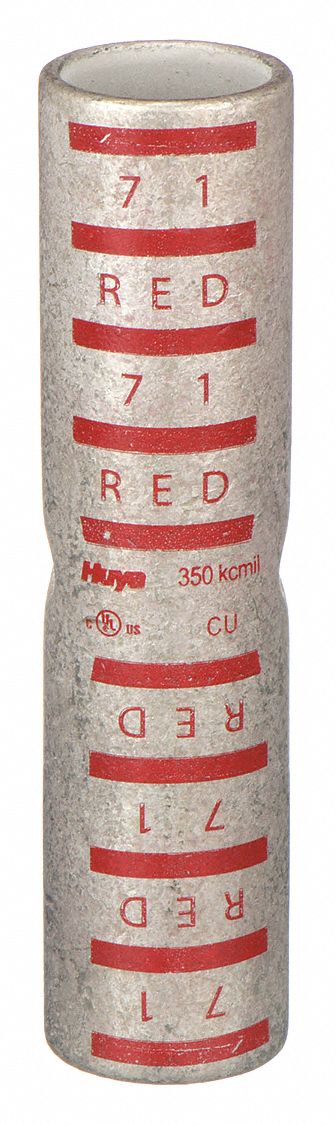 POWER FIRST, 350 kcmil Wire Size, Red Code, Open Barrel Splice - 22EZ41 ...