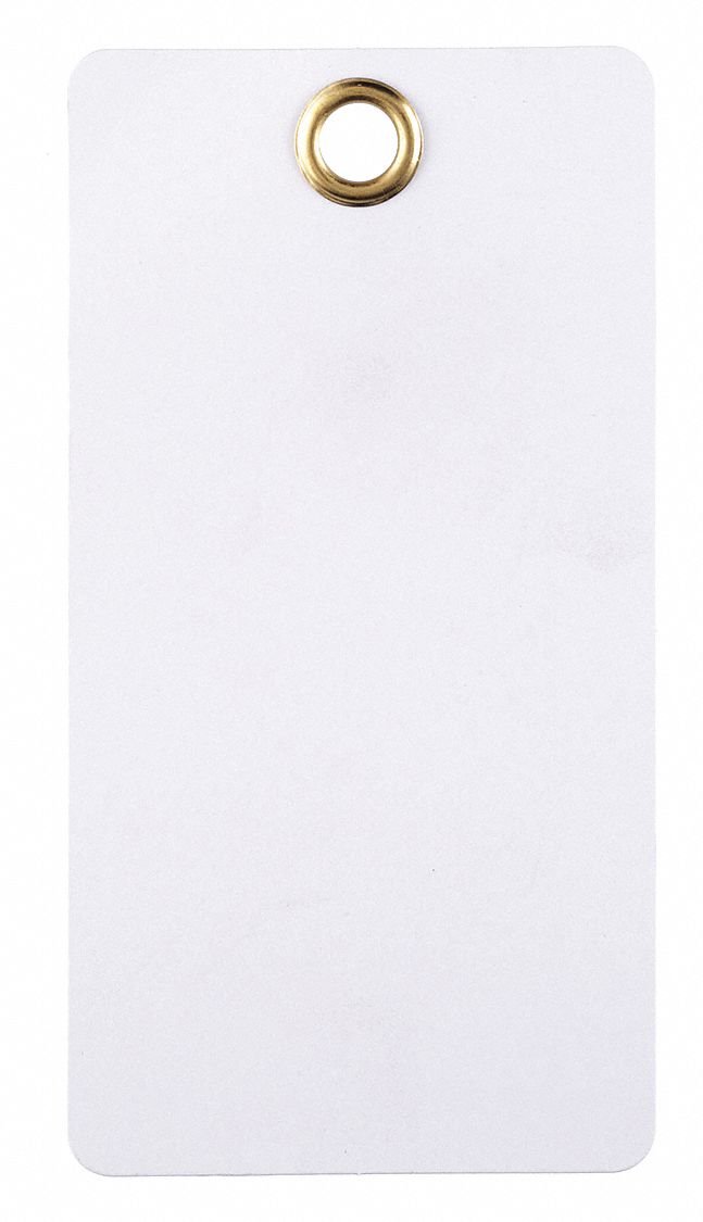 Blank Tag, PVC, Height: 5 1/4 in, Width: 2 5/8 in - Grainger
