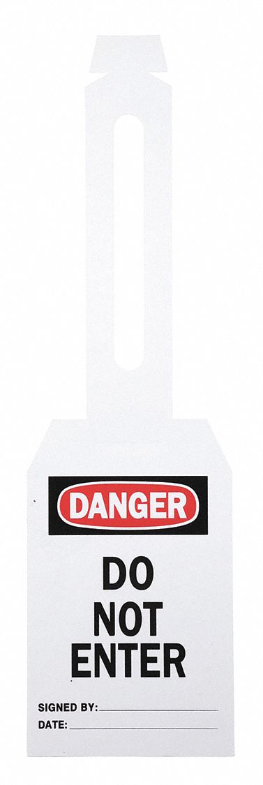 Danger Tag, PVC, Do Not Enter, 5-1/4" x 3-1/4", 25 PK - Grainger