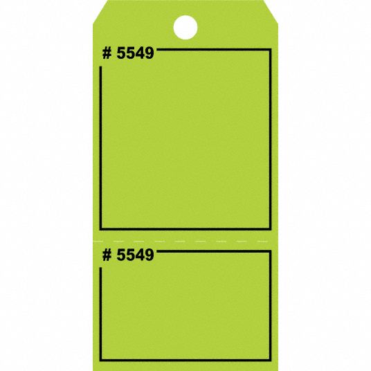 Blank Tag, Cardstock, Height: 5 3/4 in, Width: 2 7/8 in - Grainger