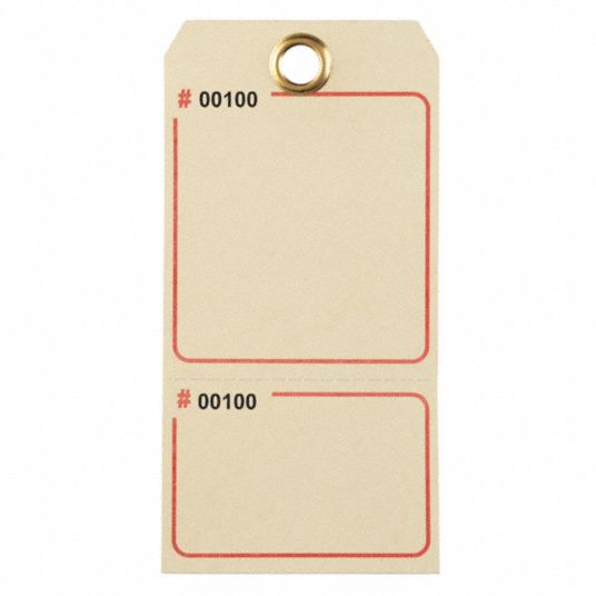 Blank Tag, Cardstock, Height: 5 3/4 in, Width: 2 7/8 in - Grainger