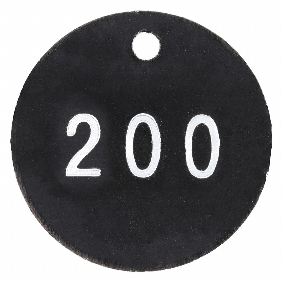 Numbered Tag, Height 1 1/8 in, Width 1 1/8 in, ABS Plastic, Black ...