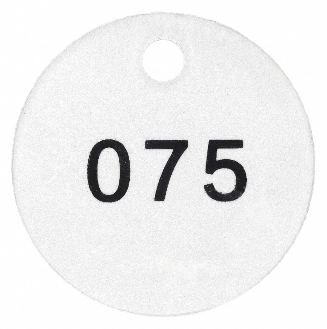 Plastic, 1 1/2 in Dia, Numbered Tag - 22FC71|22FC71 - Grainger