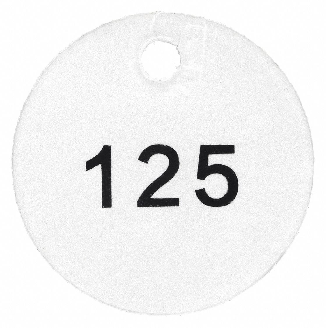 Plastic, 1 1/2 in Dia, Numbered Tag - 22FC73|22FC73 - Grainger