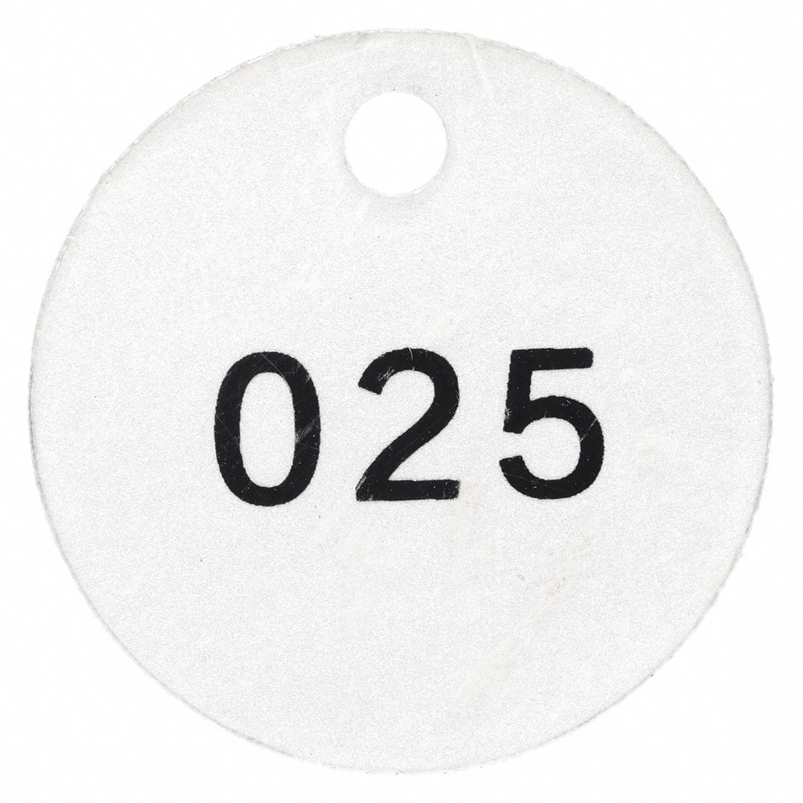 Plastic, 1 1/2 in Dia, Numbered Tag - 22FC78|22FC78 - Grainger