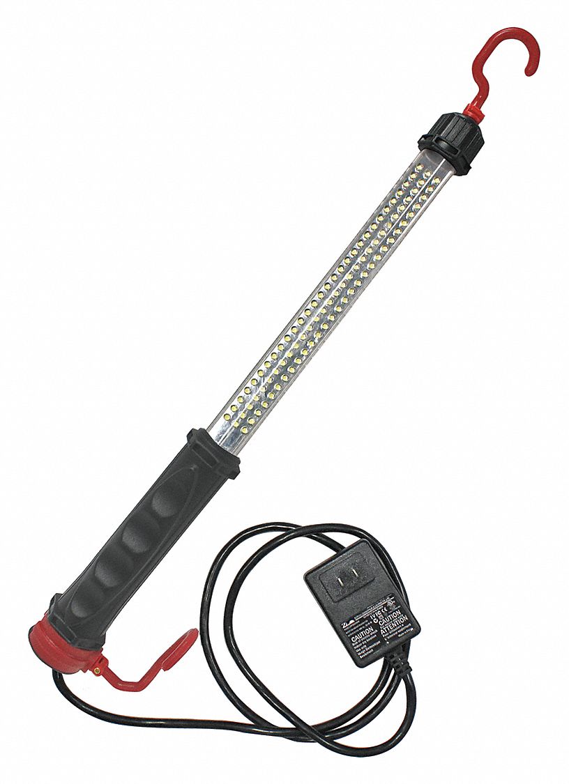 LED Hand Lamp, 5.4 Lamp Watts, 25 ft Cord Length, Black/Red, Includes ...