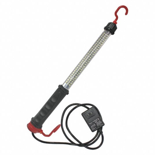 LED Hand Lamp, 5.4 Lamp Watts, 25 ft Cord Length, Black/Red, Includes ...