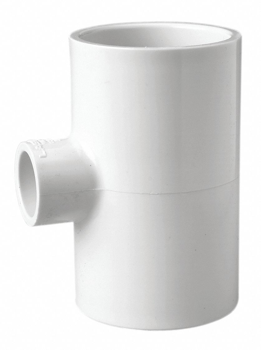 GRAINGER APPROVED PVC Reducer Tee, Socket x Socket x Socket, 1 in x 1 ...