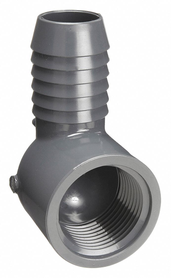 1 in x 1 in Fitting Pipe Size, Male Insert x Female NPT, 90° Insert ...