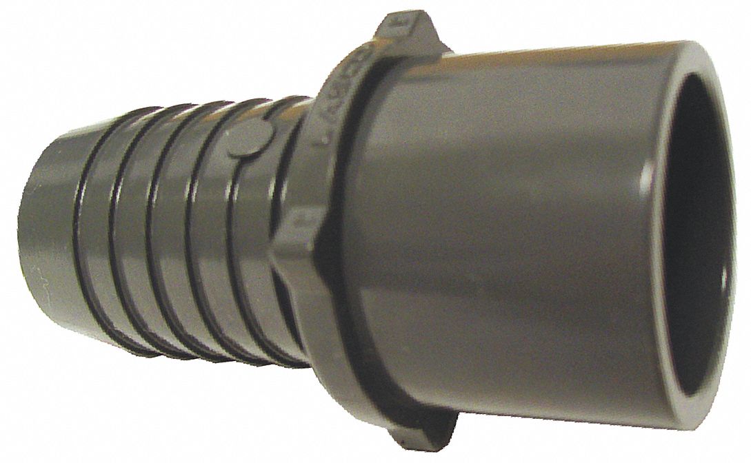 GRAINGER APPROVED ADAPTER,1 IN,INSERT X SPIGOT,GRAY - Plastic and ...