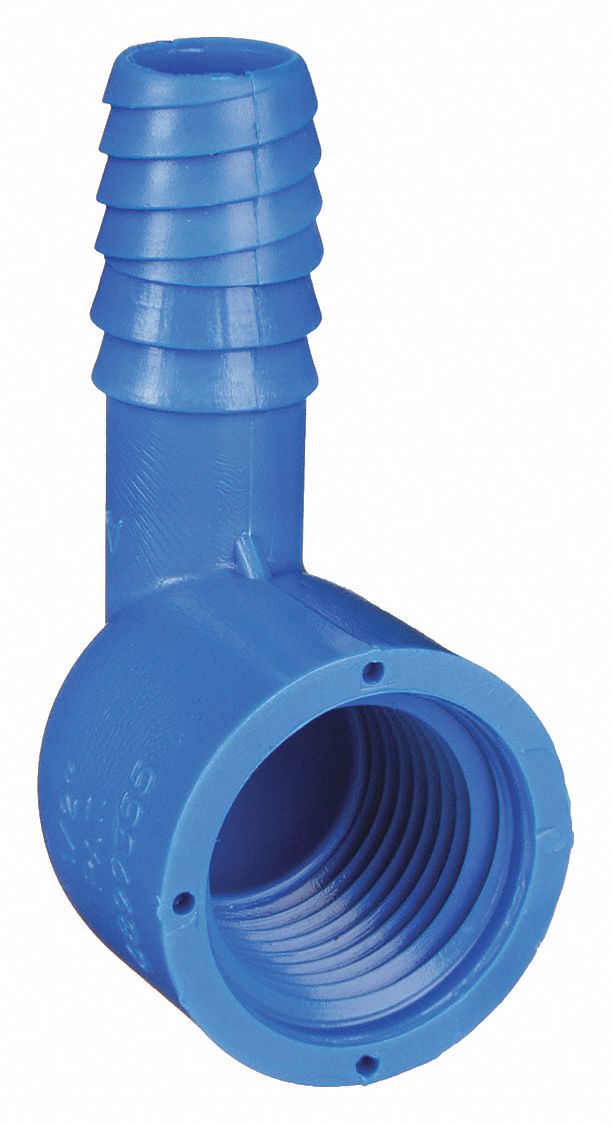 1/2 in Pipe x 1/2 in ID Size, FNPT x Barbed, Barbed Fitting Elbow ...