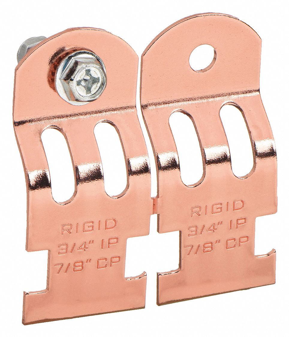 Copper Tubing Strut Clamp, Copper Coated Steel - Grainger