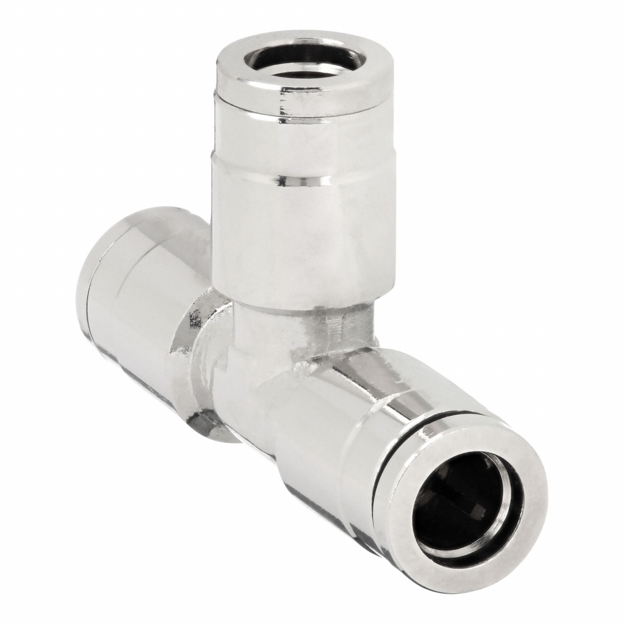 1/4 in OD x 1/4 in OD x 1/4 in OD Size, Brass, Push-Fit Tee Fitting ...