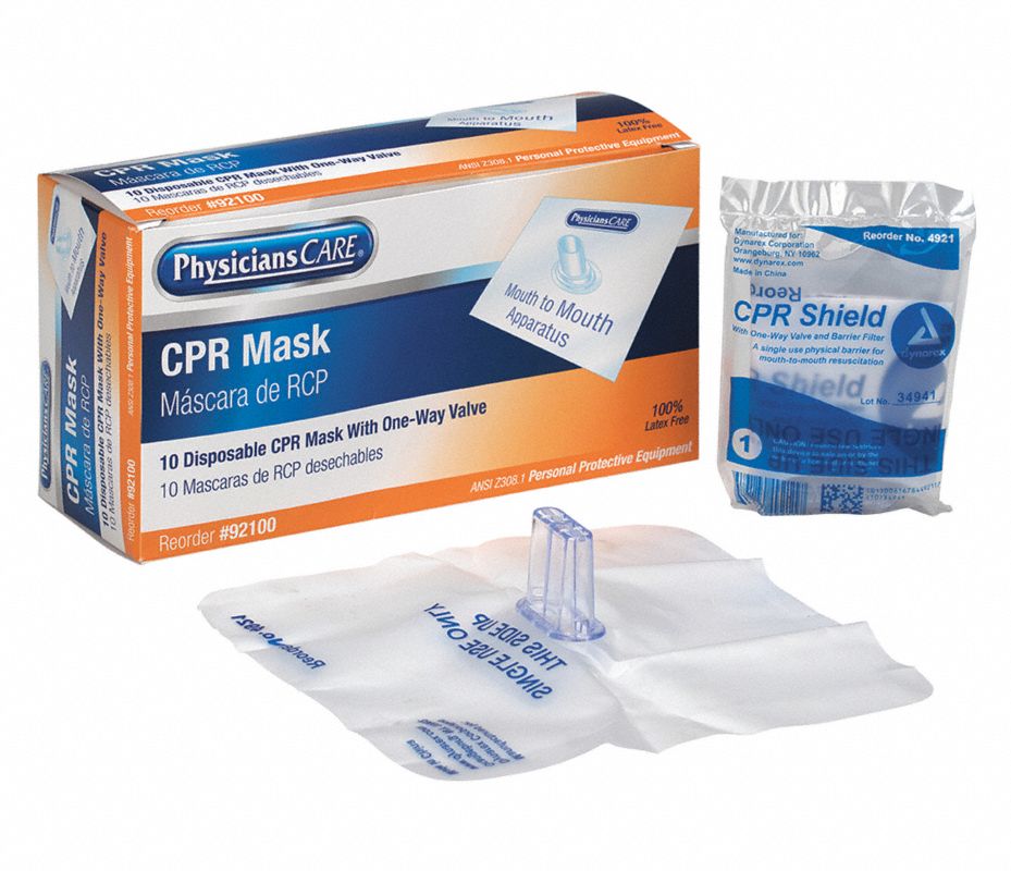 PHYSICIANSCARE Barrera para RCP,Adulto,Caja,PQ10 - Kits de Máscaras RCP ...