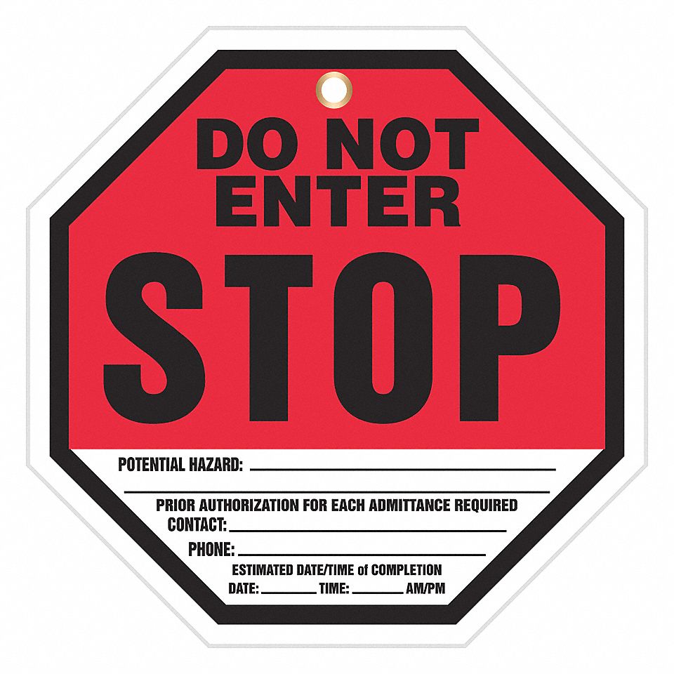 ACCUFORM SIGNS SAFETY TAG, DO NOT ENTER, OCTAGON, 8 X 8 IN, PK 10 ...