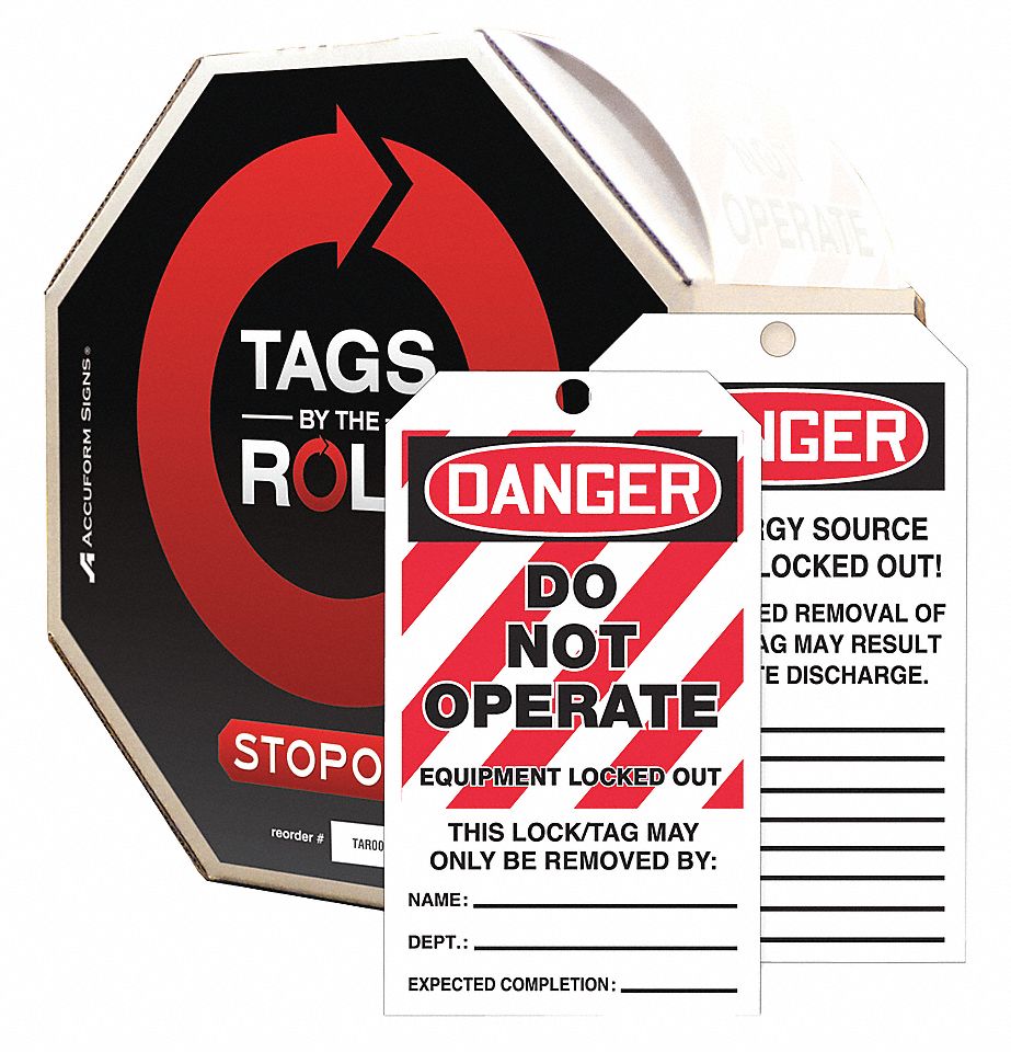 ACCUFORM SIGNS DGR TG BY THE ROLL,6-1/4 X 3,PK250 - Valve Tags ...