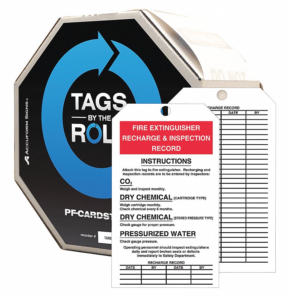 ACCUFORM SIGNS INSPECTION TAG BY THE ROLL,6.25X3,PK250 - 30088 ...
