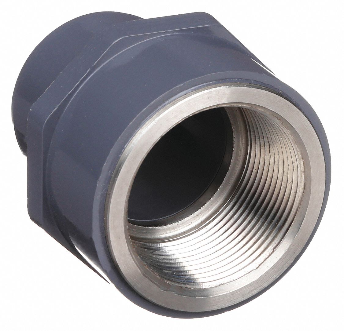 Stainless Steel, 1 1/2 in Metal Side Nominal Pipe Size, Transition ...