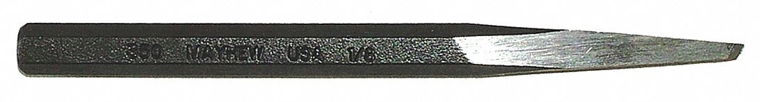 MAYHEW Diamond Point Chisel: Steel, 1/2 in Blade Wd, 7 in Overall Lg ...