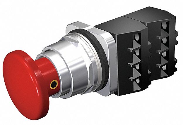 Non-Illuminated Push Button, 30mm, Momentary, 40 mm Mushroom Head ...