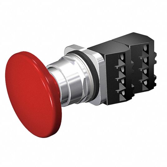 SIEMENS, Mushroom Head Profile, Metallic, Mushroom Head Push Button - 22KR63|52PB9E2G - Grainger