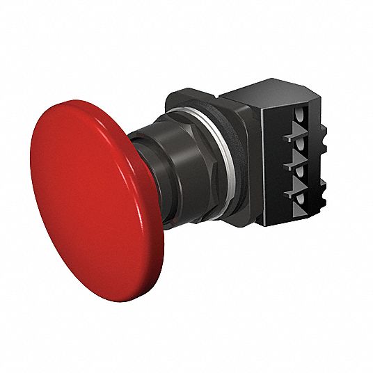 Non-Illuminated Push Button, 30mm, Momentary, 65 mm Mushroom Head ...