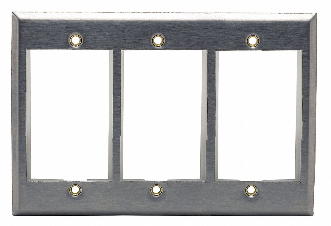 HUBBELL PREMISE WIRING, 3 Gang, Flat Module, Wall Plate - 22LV04|IMSS3 ...