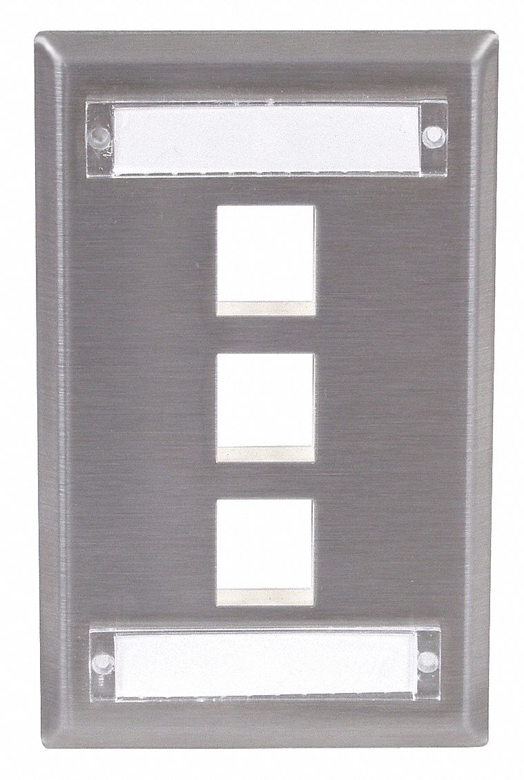 HUBBELL PREMISE WIRING, Gray, 1 Gang, Wall Plate - 22LW35|SSFL13 - Grainger